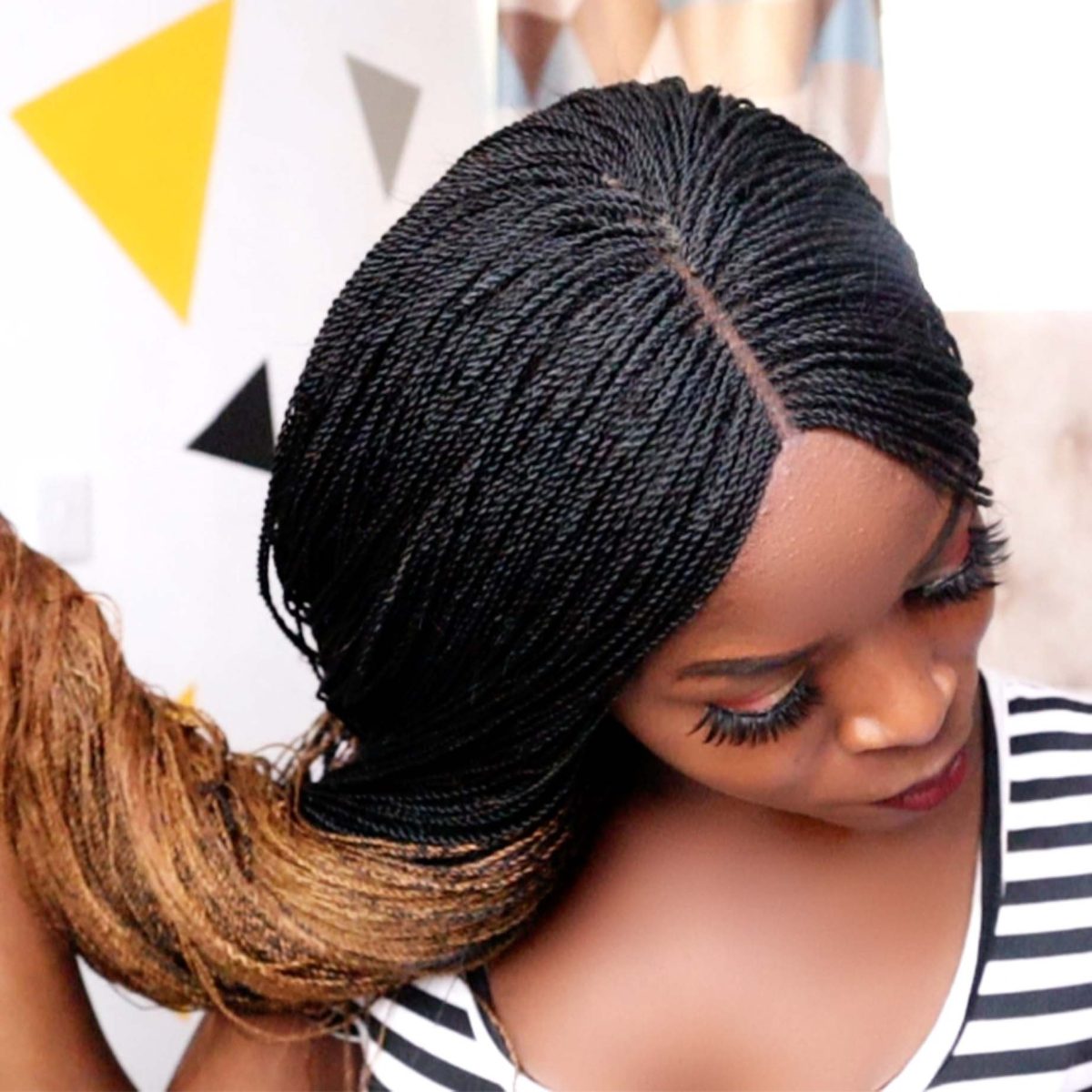 Up Crossing Black Cornrows Braided Wig BCA007 – Shana